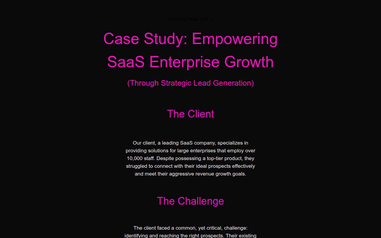 Case Study - SaaS Enterprise Company